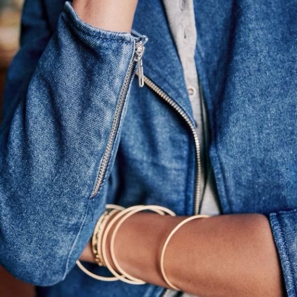 Sezane | Jackets & Coats | Nwt Sezane Zig Jacket Denim Fr 36 Us 4 ...